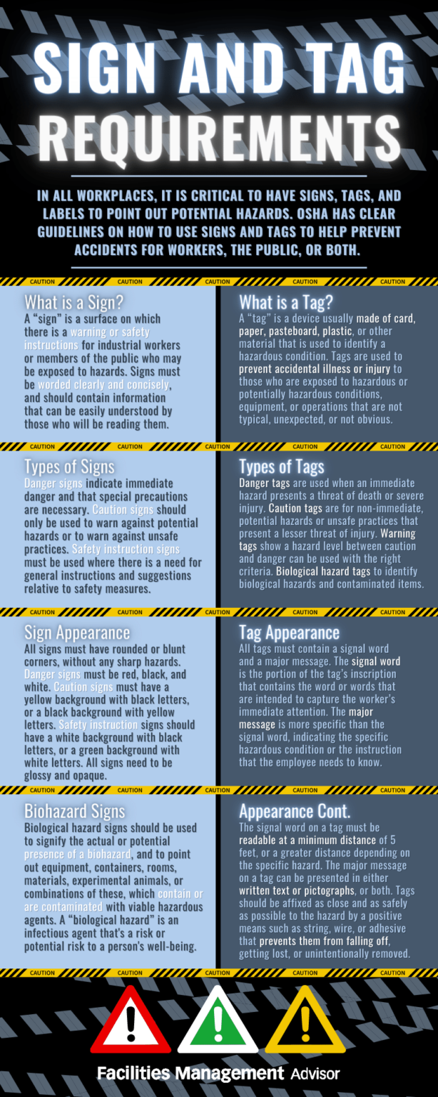 Infographic: Sign and Tag Requirements - Facilities Management Advisor