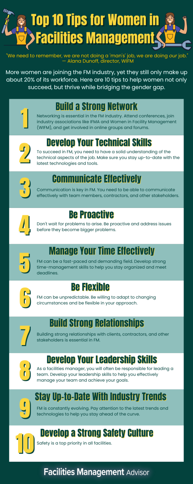 Infographic: Top 10 Tips for Women in Facilities Management ...